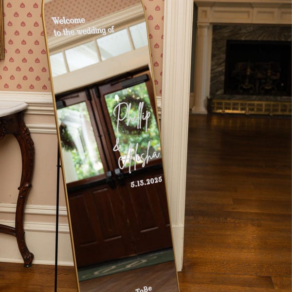 Custom Wedding Mirror Decal, Shower, Parties, Events, Personalized ...