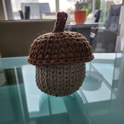 Handmade Acorn, Kids Decor, Nursery Organiser, Storage Basket, Acorn ...