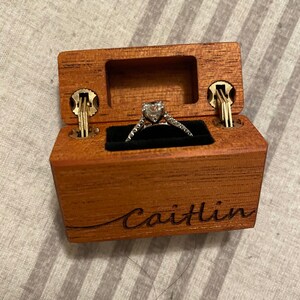 Personalized Slim Engagement Ring Box Wedding Ring Box | Etsy