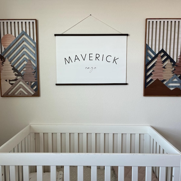 Personalized Canvas Sign Canvas Flag Last Name Sign Custom Family Name ...