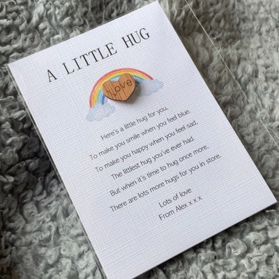 A Tiny Little Pocket Hug Poem Card, Isolation Gift, Miss You, Hug Token ...