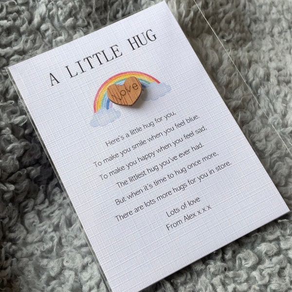 A Tiny Little Pocket Hug Poem Card, Isolation Gift, Miss You, Hug Token ...