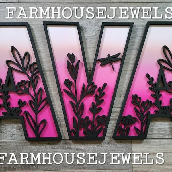 WILDFLOWER No 2 Alphabet Set / 2 Layered - Full 26 Letters / SVG File ...