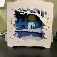 Lion 3d Paper Light Box Template, Shadow Box Template, Shadow Box Art ...