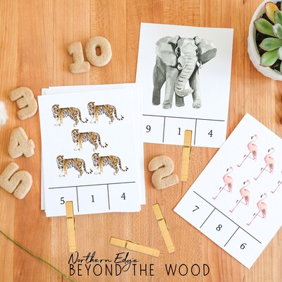 WILD ANIMALS Watercolor Set Africa Savannah Desert Tropical Bird Tiger ...