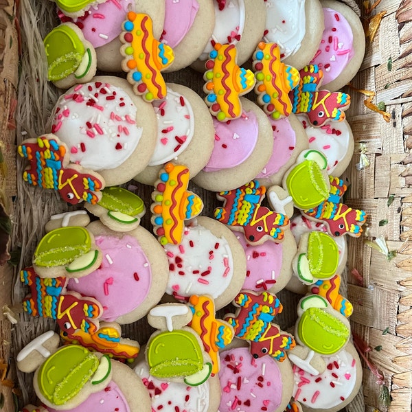 Mini Cinco De Mayo Cookies - 2 1/2 Dozen Mini Cookies - Mexican Fiesta ...