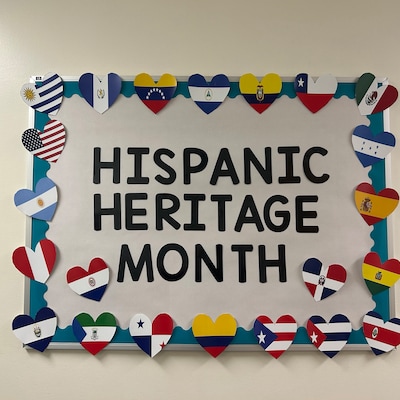 Hispanic Heritage Month Flag Flowers, Mes De La Herencia Hispana, Door ...