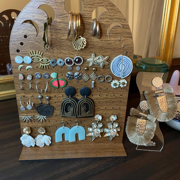 Personalized Letter Earring Holder, Earring Stand, Acrylic Jewelry ...