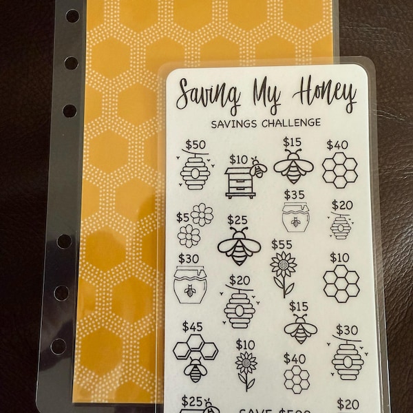 Saving My Honey Savings Challenge Save 500 Dollars/ A6 Cash Stuffing ...
