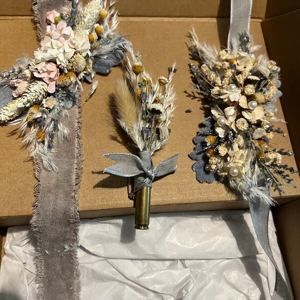 Rustic or Country Wedding Table Place Setting Kit, Wood, Lace Floral ...