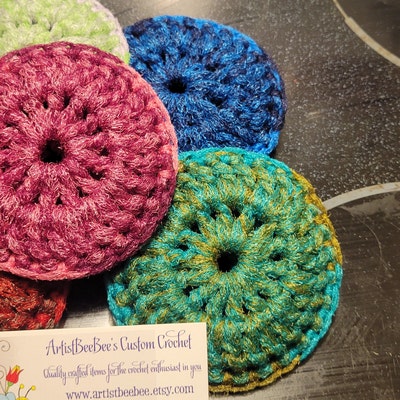 Crochet Nylon Dish Scrubbies Set of 8 Pastel Collection Pot Scrubber - Etsy