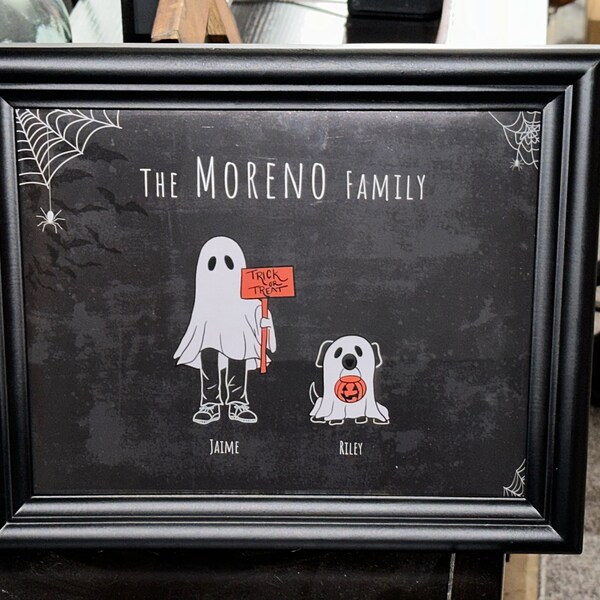 Halloween Family Sign, Personalized Halloween Sign, Ghost Family ...