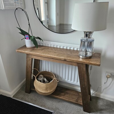 Reclaimed Wood Console Table Rustic Narrow Solid Wood Hall - Etsy