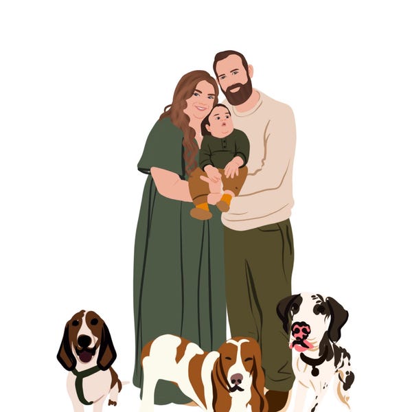 Custom Minimalist Digital Portrait Faceless Illustration ASAP ...