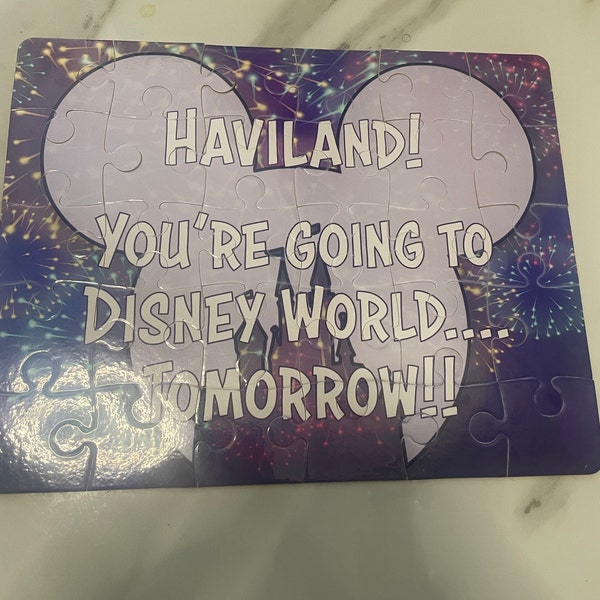 Surprise Disney Trip Reveal Puzzle, Disney Vacation Announcement Puzzle ...