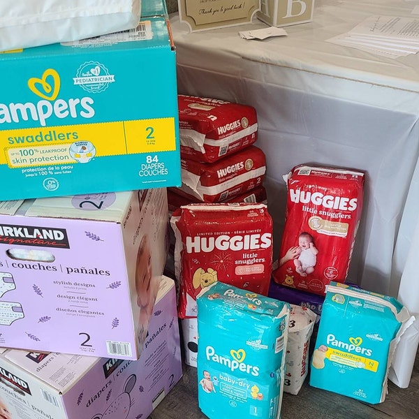 Diaper Raffle Game Kit With Sign and Mini Card Box in Sandstone and ...