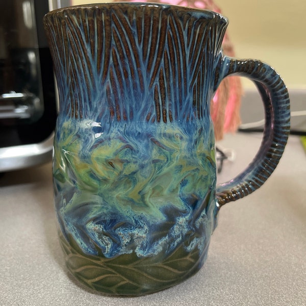 12 Oz Medium Mug, Porcelain, Texture, Ceramic Mug, Pottery Mug, Tea Mug ...