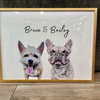 Custom Pet Portraits Using Pet Photo Personalized Digital Dog Portraits Cat Portraits Custom Dog ...