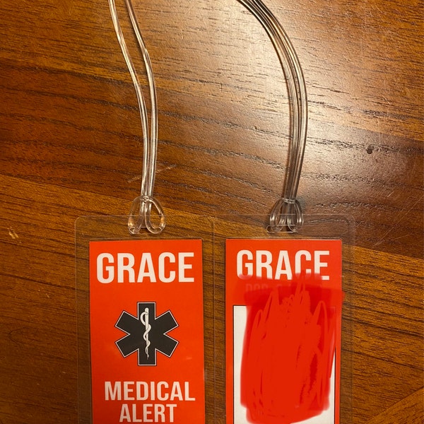 Medical Alert Bag Tag, Medical Alert ID, Personalized Medical Alert ...