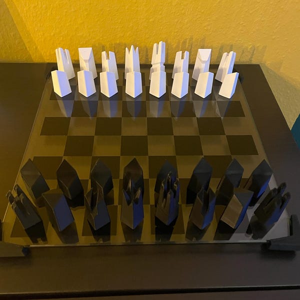 Modern Chess Set, Premium Glass Chess Board, Luxury Chess Pieces ...