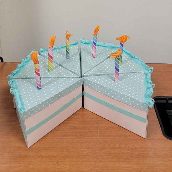 SVG File: 3D Birthday Cake Slice Treat Box / Gift Box - Etsy