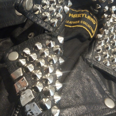UK82 Cone X100 Studs Battle Jacket Punk Vest Studs Leather Jacket ...