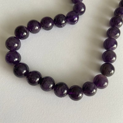 Amethyst Smooth Round Natural Gemstone Bead-6mm 8mm,11mm 14mm-15 Inch ...
