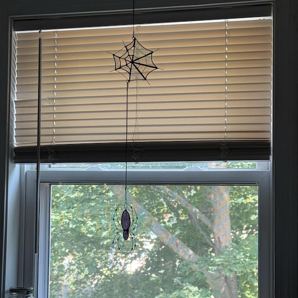 Spider Web Stained Glass Spider With Web Sun Catcher Window Hangings ...
