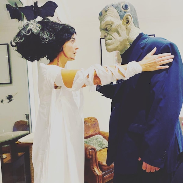 Tall Curly Black White Bride of Frankenstein Marge Simpson Style Clown ...