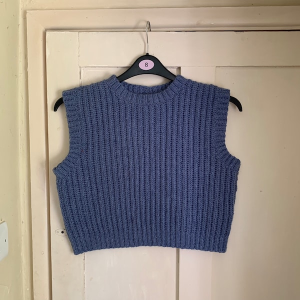 Crochet Ribbed Vest Pattern, Crochet Sweater Pattern, Easy Crochet Vest ...