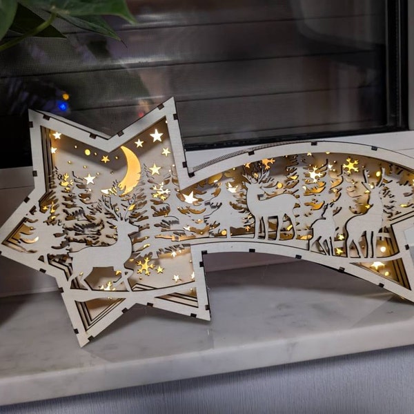 DXF, SVG File for Laser Christmas Nativity Scene Set With Led Lights ...