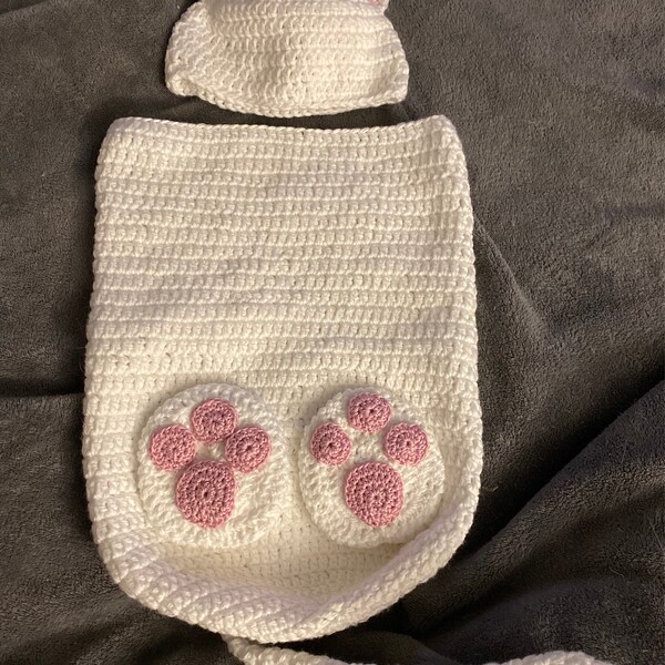 Baby Cat Cocoon Hat & Booties Crochet Pattern - Etsy