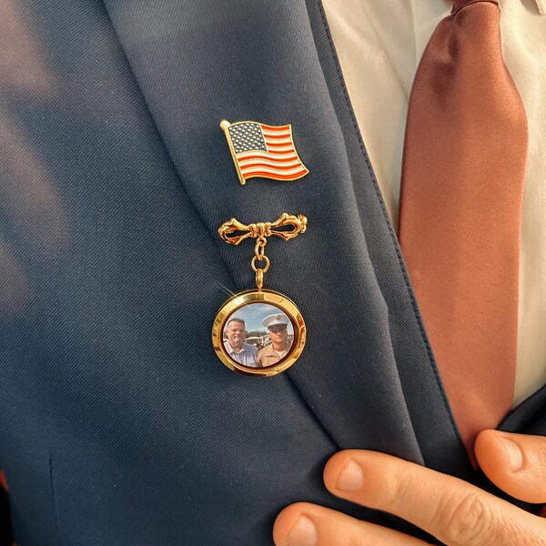 Groom Gift - Wedding Lapel Pin - Custom Photo Lapel Pin - Boutonniere ...