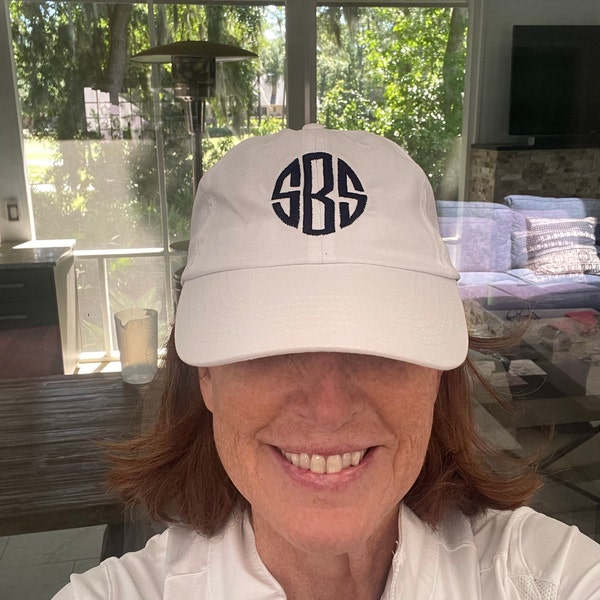 Ladies' Monogram Baseball Cap - Circle Shaped Letters - Custom Color ...