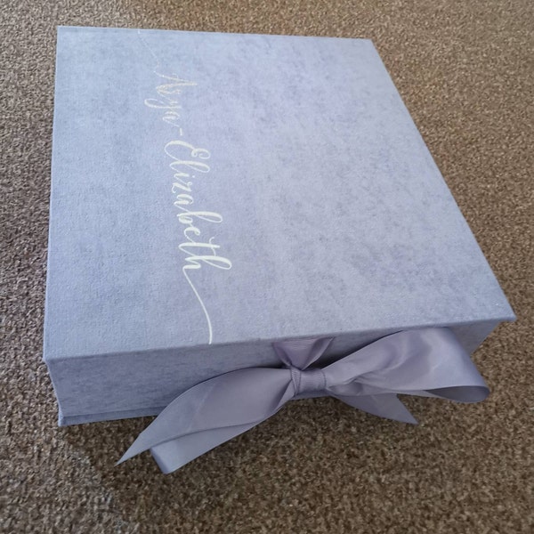 Extra Large Memory Box With Gold Lettering, Time Capsule Box, New Baby ...