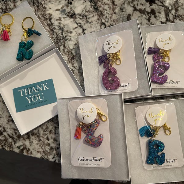 Custom Purple Flower Resin Keychain, Personalized Pressed Dried Floral ...
