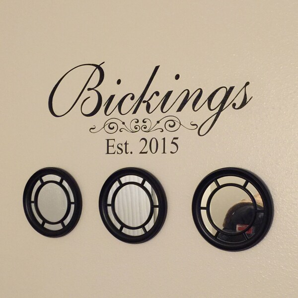 Last Name Family Decal - Family Last Name Decals - Etsy