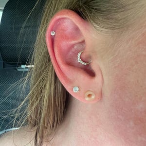 14K Solid Gold Triple Chain Attachment, Double Chain Piercing, Loop ...