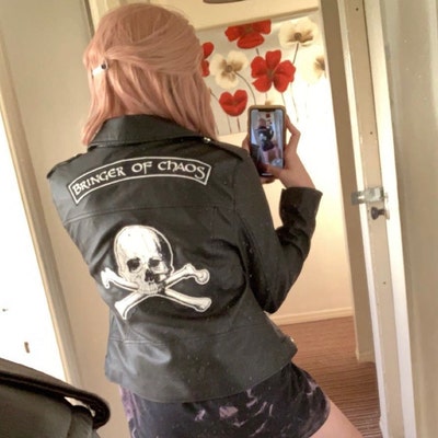 Skull and Crossbones Back Patch Pirate Flag, Sea Punk Backpatch, Skull ...