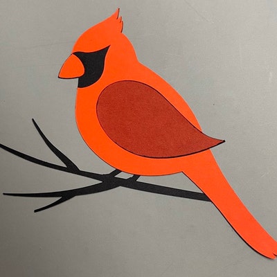 Cardinal SVG DXF Red Merry Christmas Cardinal Bird on a Branch Svg Dxf ...