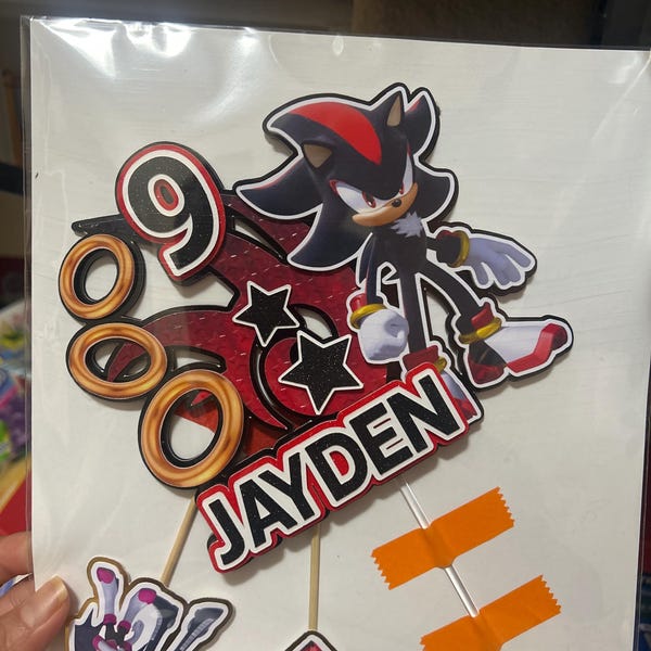 3D (handmade) Shadow the HH Cake Topper and 2pcs Mini Topper / Cupcake ...