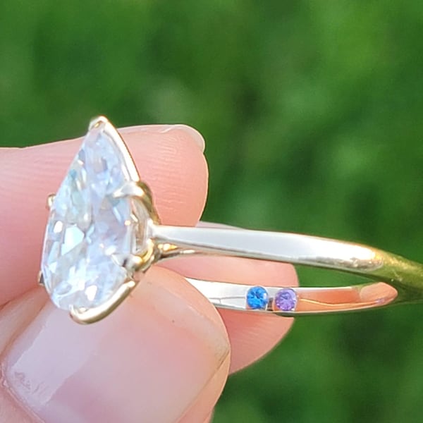 Pear Shaped Tulip Set Engagement Ring 14k Yellow Gold 3ct Pear ...