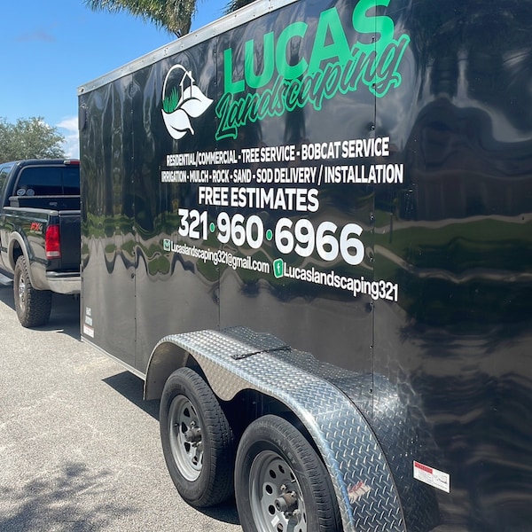 Custom Trailer Signs - Sides & Back Signs / Lettering in 1 Color of ...