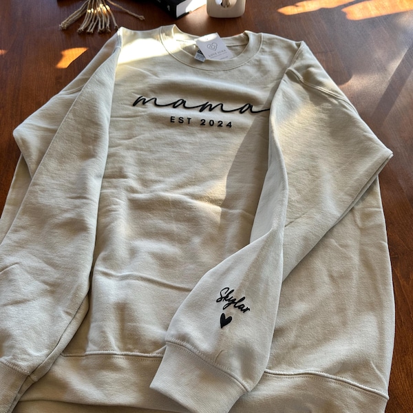 Custom Team Name Sweatshirt With Sleeve Print, School Mascot Sweatshirt ...