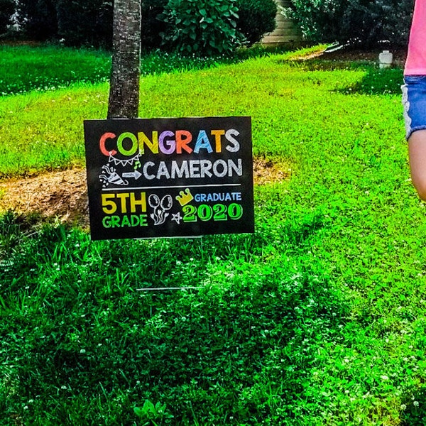 5th Grade Graduate Lawn Sign Class of 2024 Yard Sign Including Stakes ...