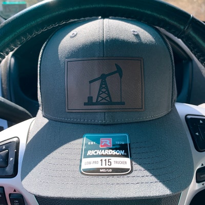 Oil Field Leather Patch Hat Featuring the Oil Derrick and Pump Jack ...