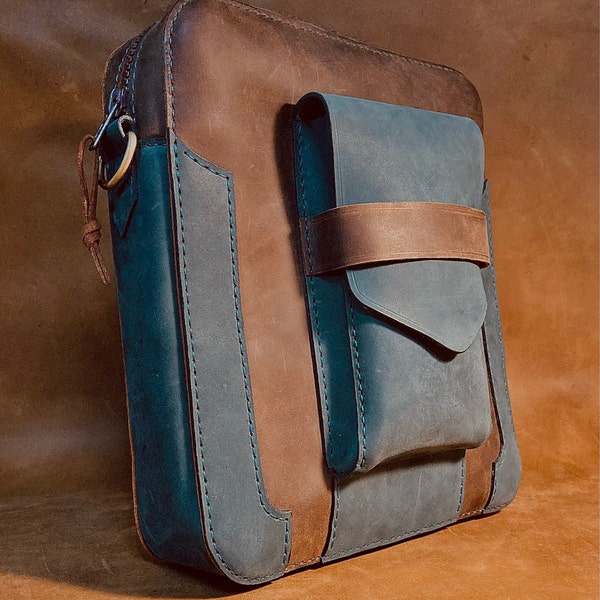 PDF & DXF Leather Andre Bag Pattern - Leather Messenger Bag Pattern - Leather Template - Leather ...