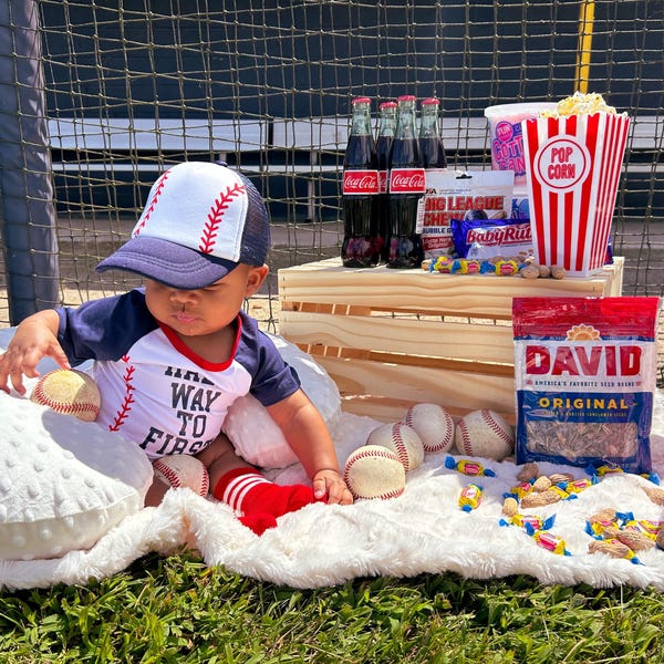 Halfway to First 6 Months Half Halfway Birthday Personalized Baseball ...