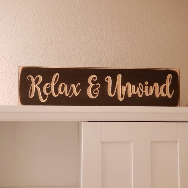 Relax Sign, Relax Soak Unwind, Relax, Bathroom Sign, Rustic Bathroom ...