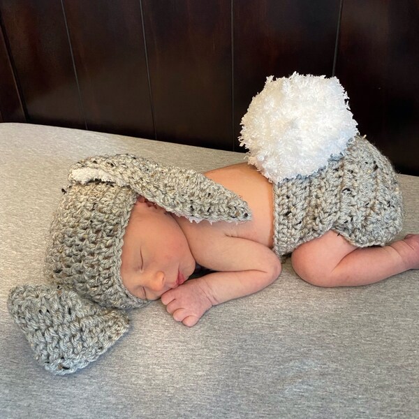 READY Baby Hat Bunny Rabbit Ears Photo Prop Baby Bunny Oufit Easter ...